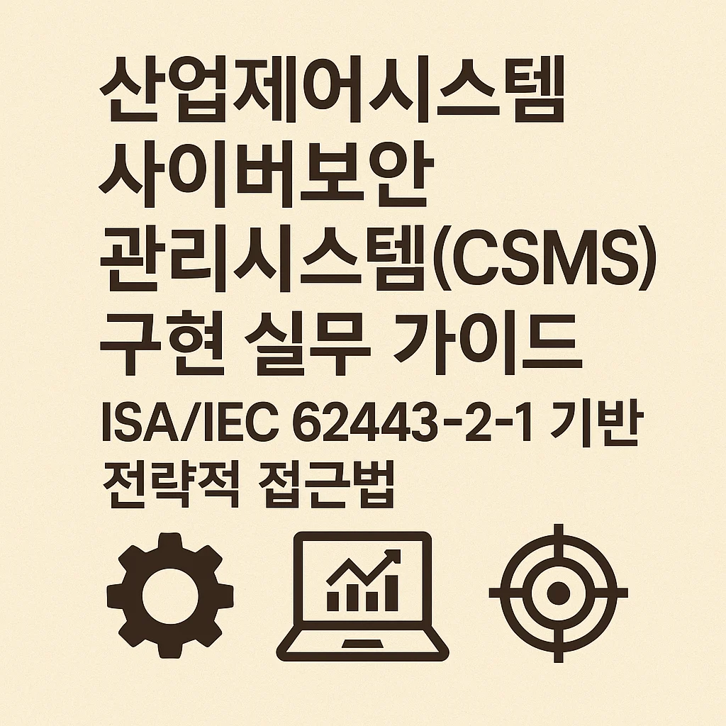 [OT 보안] 산업제어시스템 사이버보안 관리시스템(CSMS) 구현 실무 가이드: ISA/IEC 62443-2-1 기반 전략적 ...